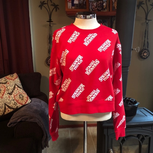 Hot Topic | Sweaters | Stranger Things Red Pullover Rare | Poshmark